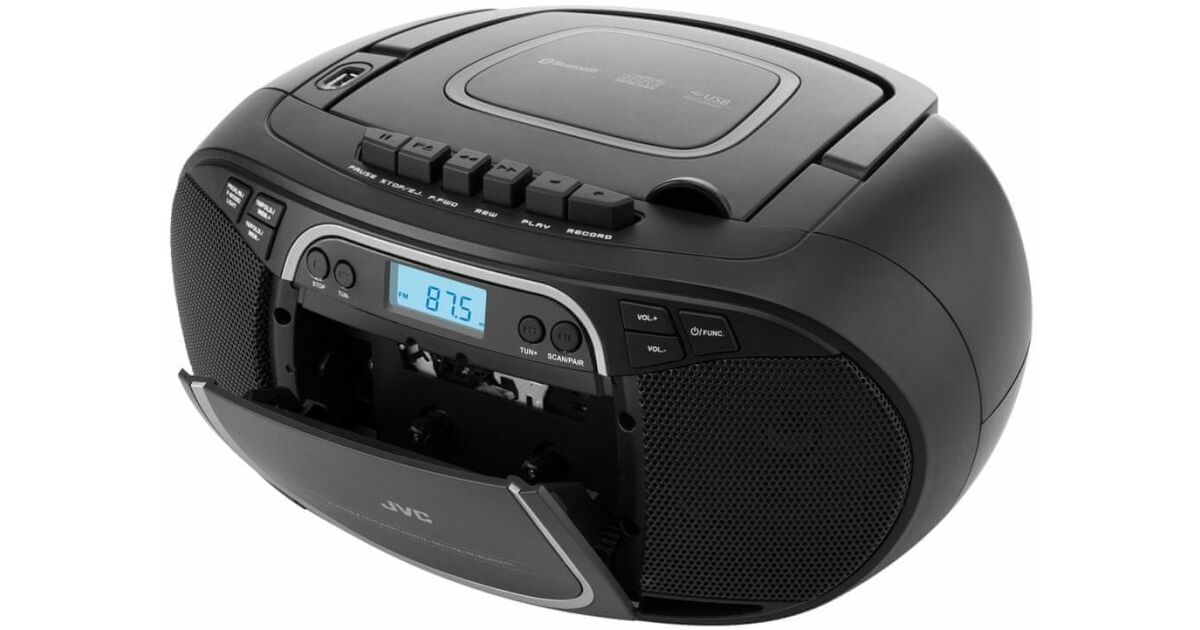 JVC Hordozható kazettás magnó, CD lejátszó JVC RCE451B fekete CD ...