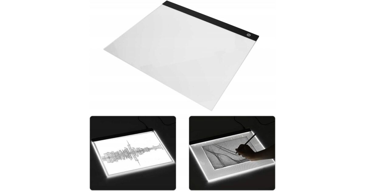 Plansa de desen A3, Zola, cu iluminare de fundal LED, 3 niveluri de ...