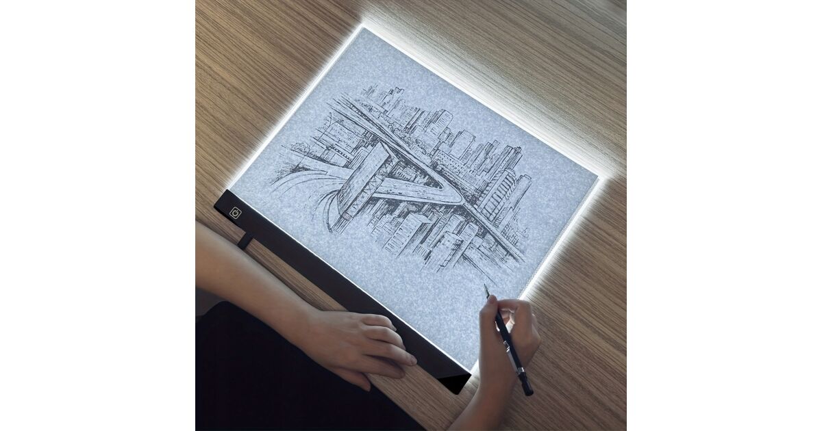 Plansa de desen A3, Zola, cu iluminare de fundal LED, 3 niveluri de ...