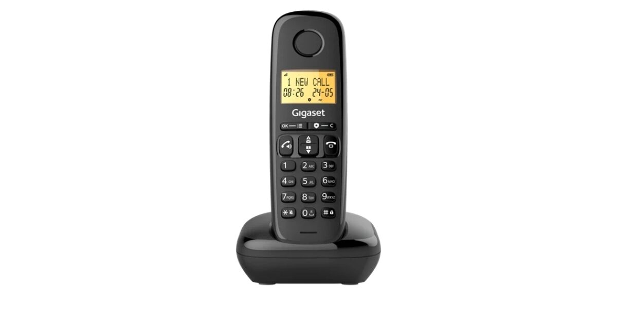 Telefon fix fără fir Gigaset Basic 100 DECT - Negru | Pepita.com