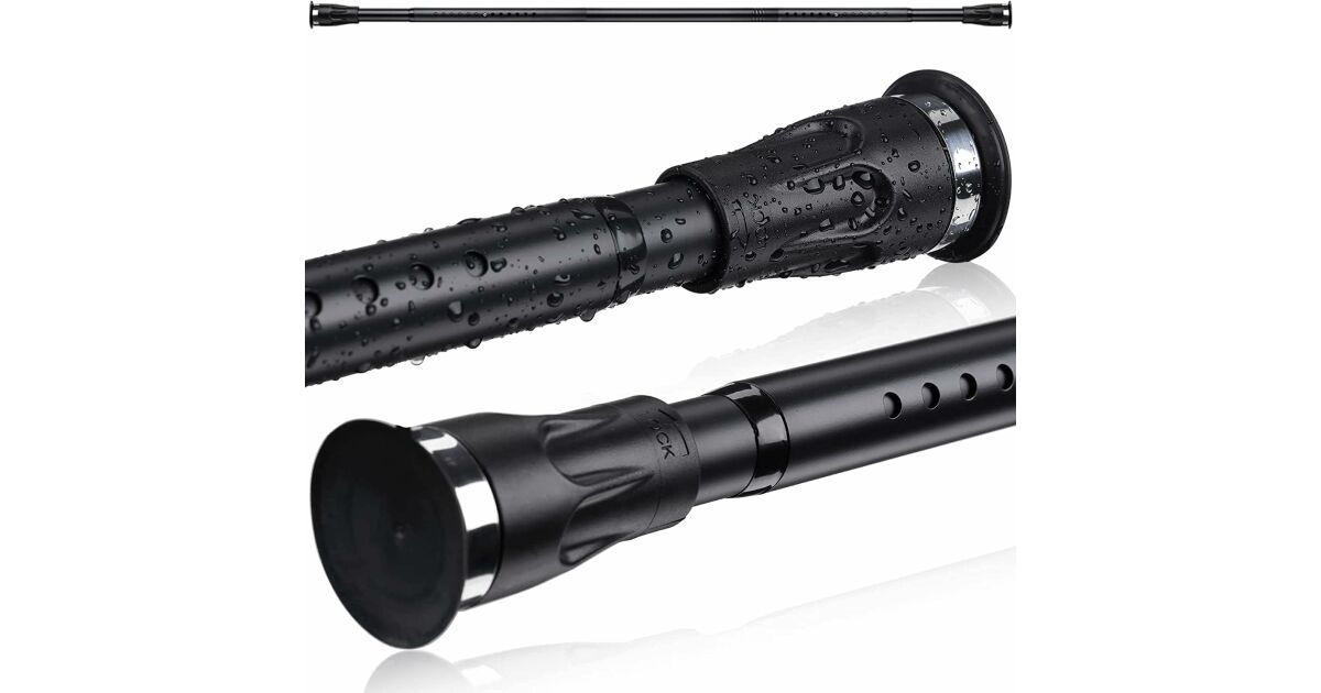 Bară telescopică neagră pentru perdea de duș 105-151 cm — Tijă ...