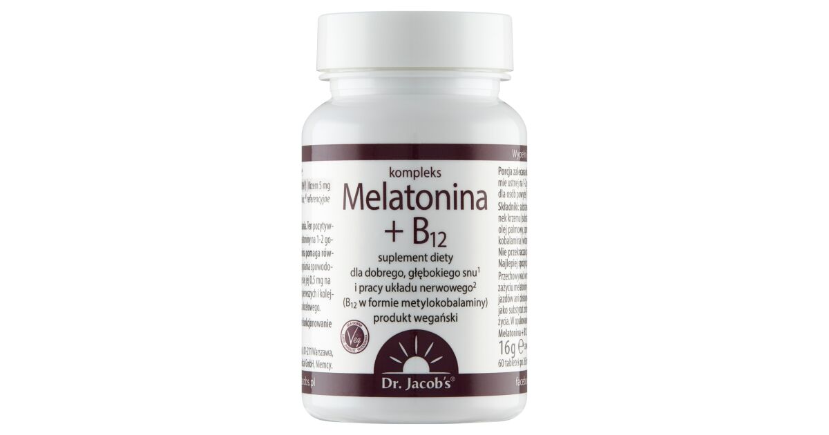 Dr. Jacobs Melatonin + B12-vitamin B-vitamin Alvás 60 tabletta. | Pepita.hu