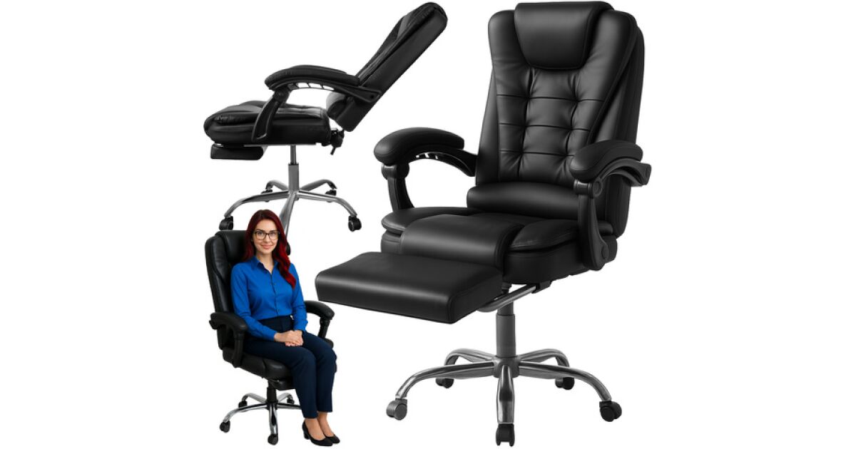 Scaun de birou directorial cu suport extensibil pentru picioare, Zola ...