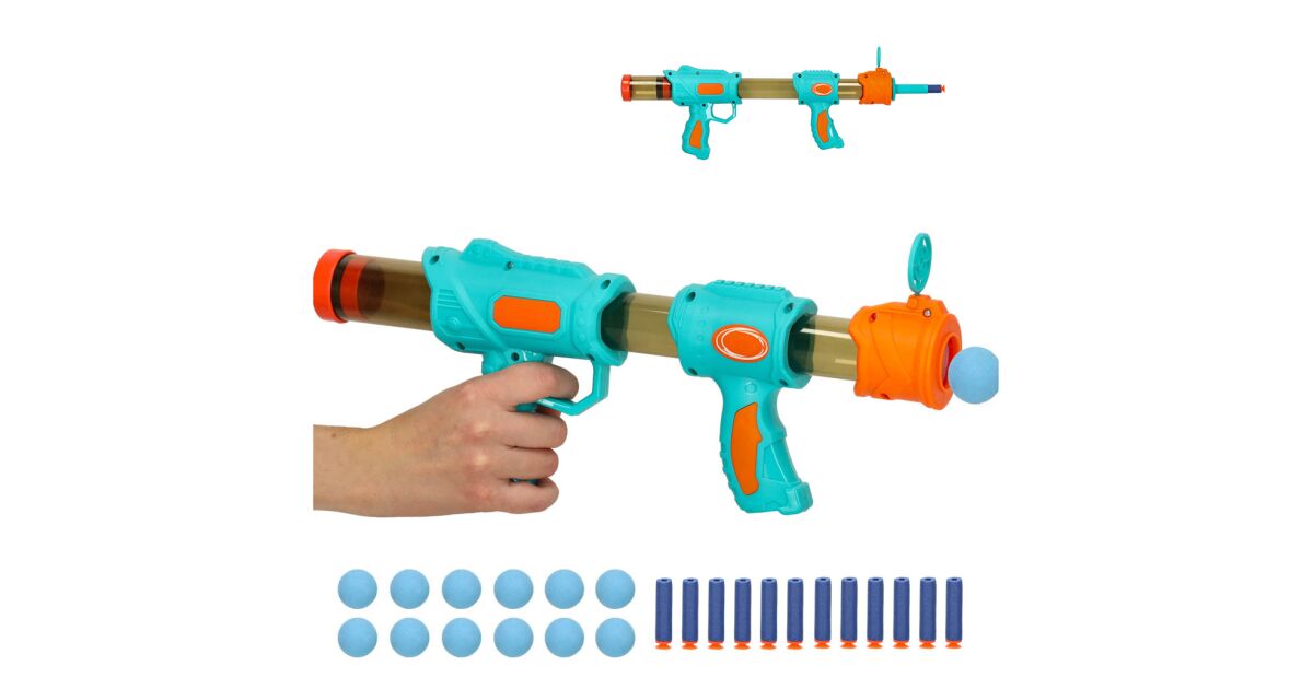 Pusca 2 in 1 pentru copii, Zola cu bile din burete si sageti din spuma ...