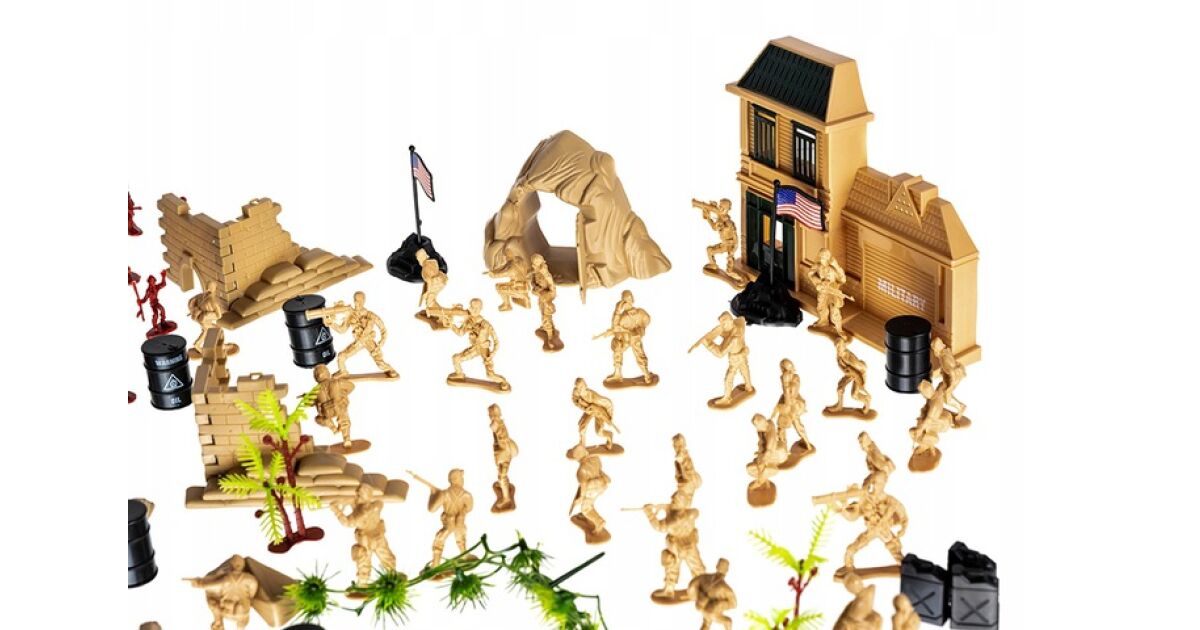 Set figurine militare, Zola®, cu tancuri , corturi, cazemata | Pepita.com