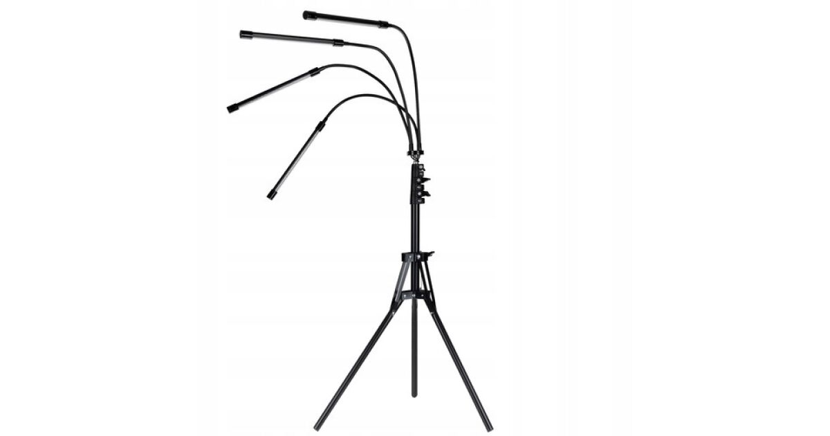 Set lampa cu 4 tije pentru cresterea plantelor de interior cu stativ ...