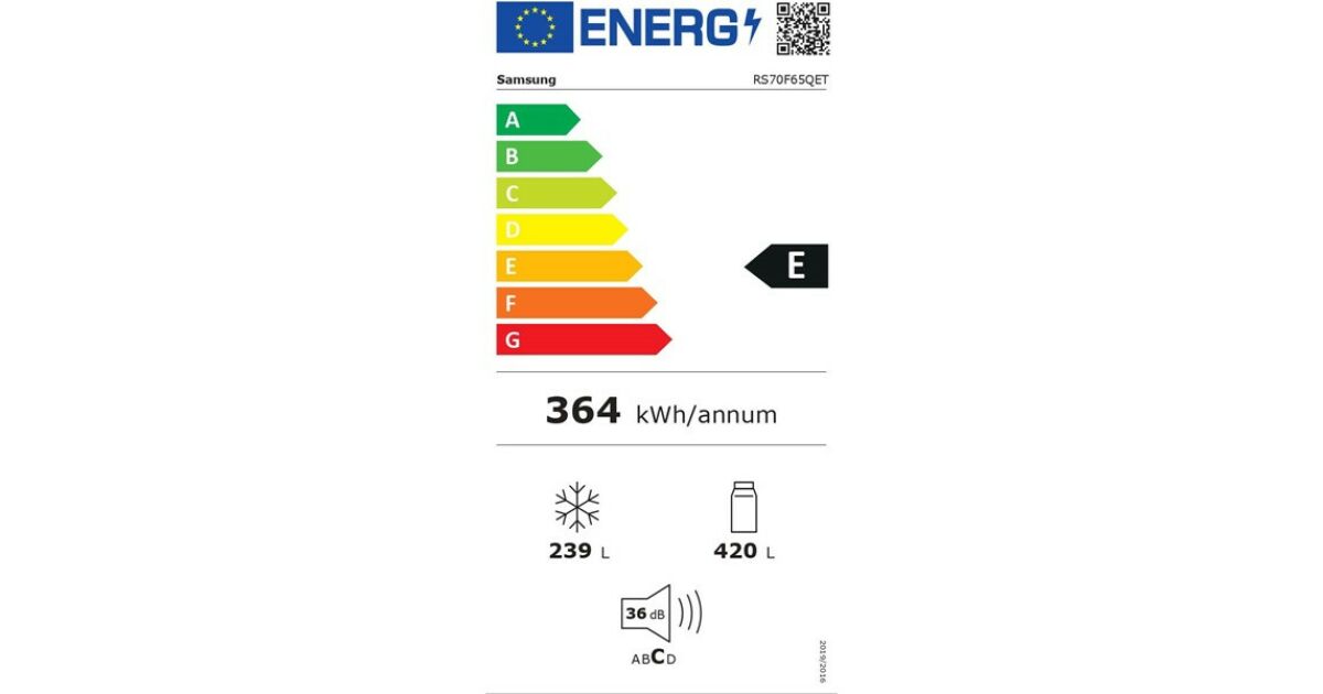 Samsung RS70F65QETEO side-by- side, Hűtő:420L, Fagyasztó:239L ...