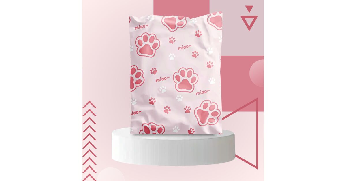 Plicuri curierat FOLIOPAK cu model roz de lăbuțe de pisică 320 x 450 mm ...