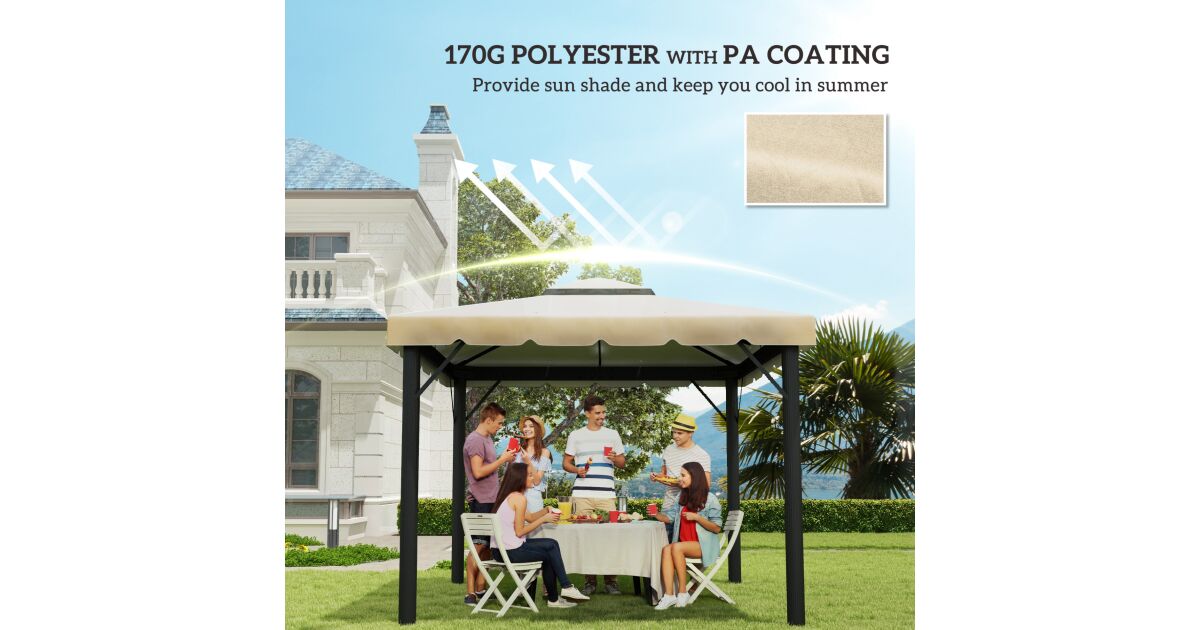 Outsunny Copertina de schimb pentru foisor de gradina cu acoperis cu 2 ...