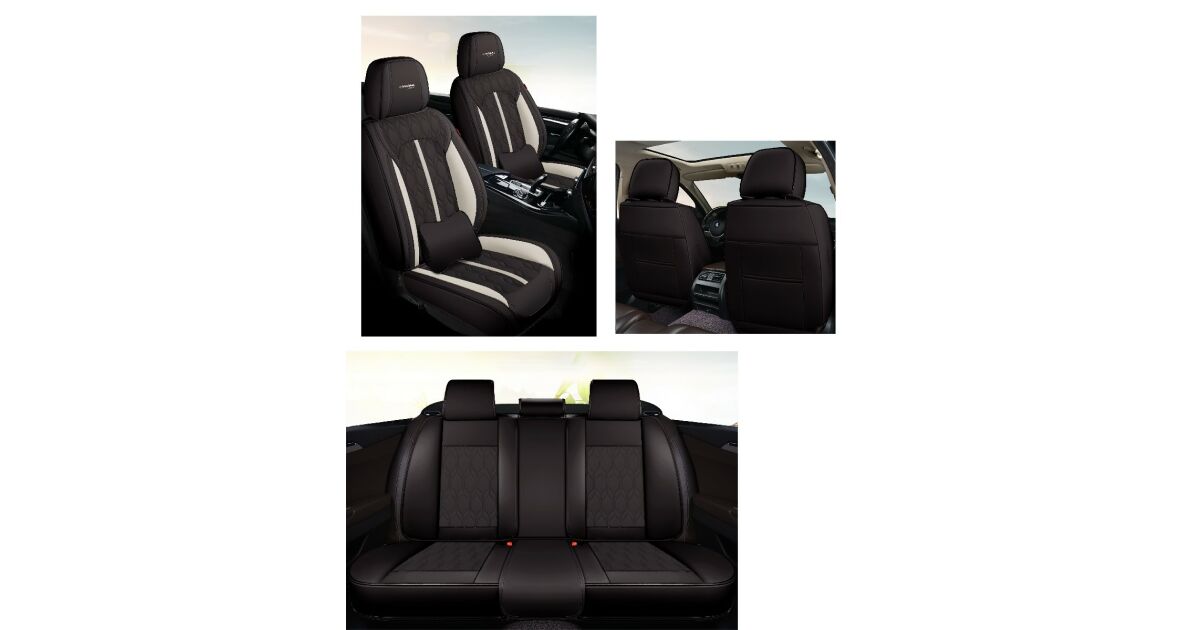 Huse auto premium 5 locuri Carguard Deluxe piele ecologica perforata ...