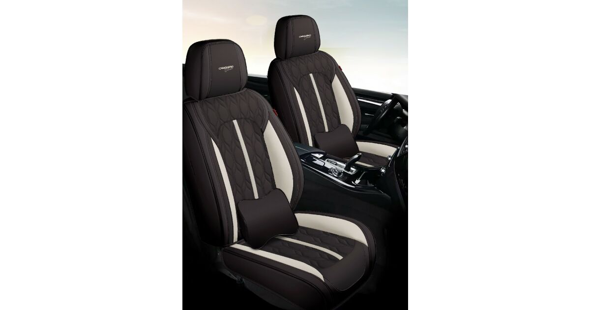Huse auto premium 5 locuri Carguard Deluxe piele ecologica perforata ...
