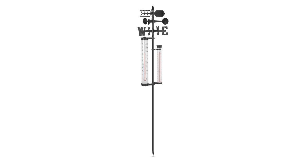 Kerti időjárás állomás - hőmérő, esőmérő, szélmérő - 145 cm | Pepita.hu