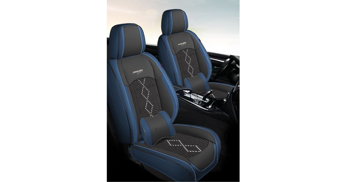 Huse auto premium 5 locuri Carguard Deluxe piele ecologica perforata si ...