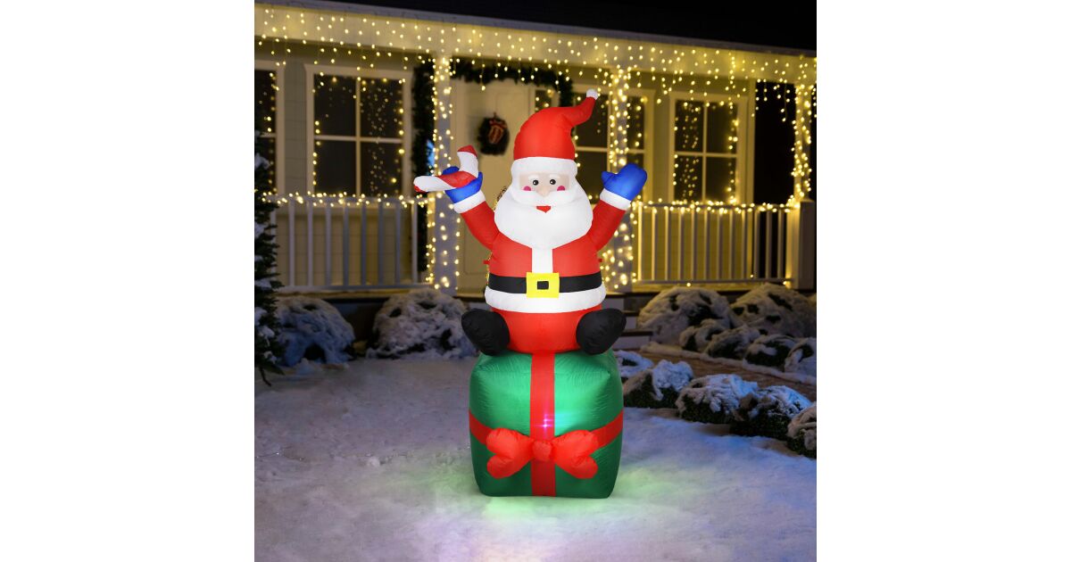 Felfújható Mikulás - 180 cm - IP44 - 6 fehér LED - 100 - 240 V | Pepita.hu