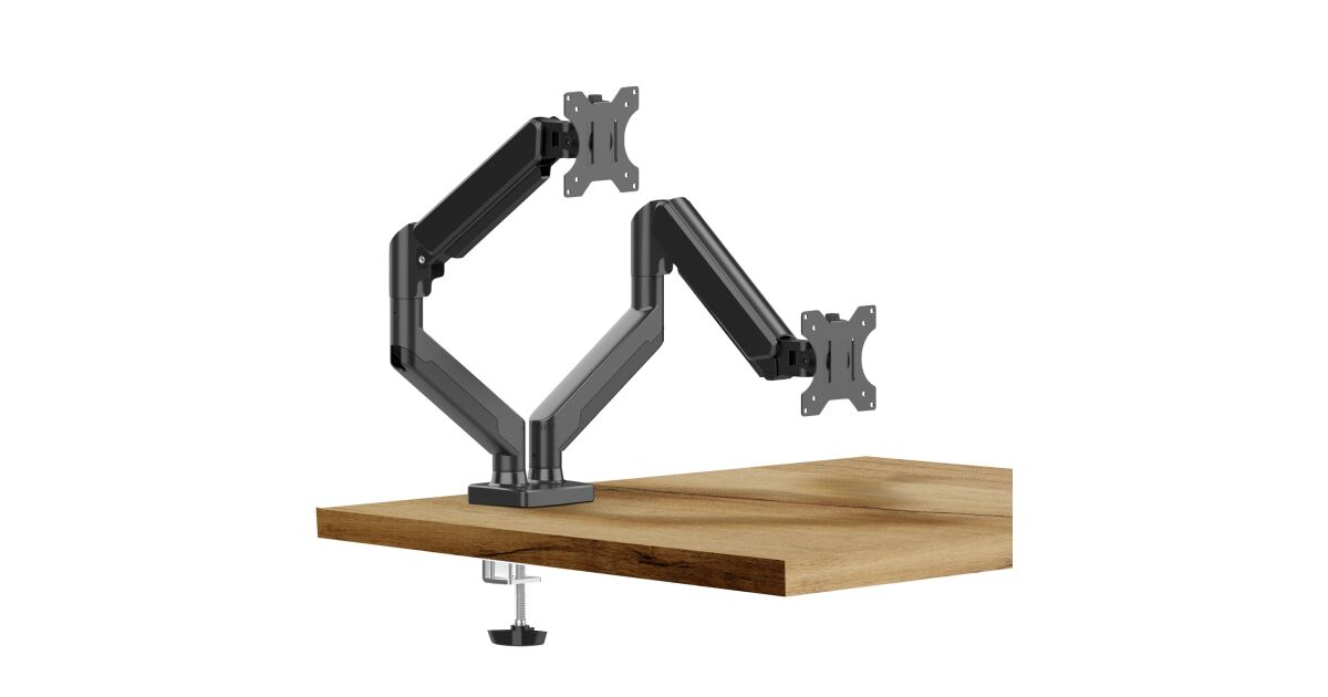 Dupla monitor és TV állvány – teleszkópos kar – asztali tartó – 45 cm ...