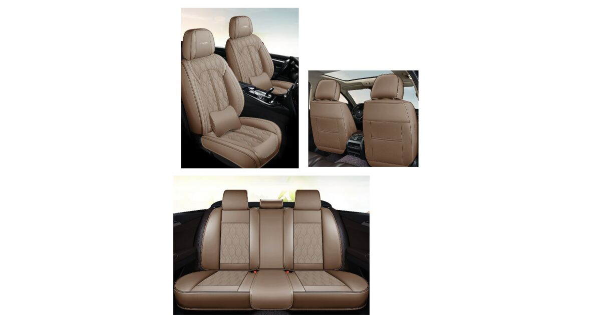 Huse auto premium 5 locuri Carguard Deluxe piele ecologica perforata ...