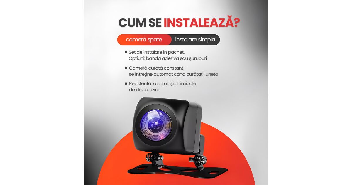 Camera Auto DVR 4K Fata Spate WiFi + Card 8GB, Senzor WDR Vedere ...