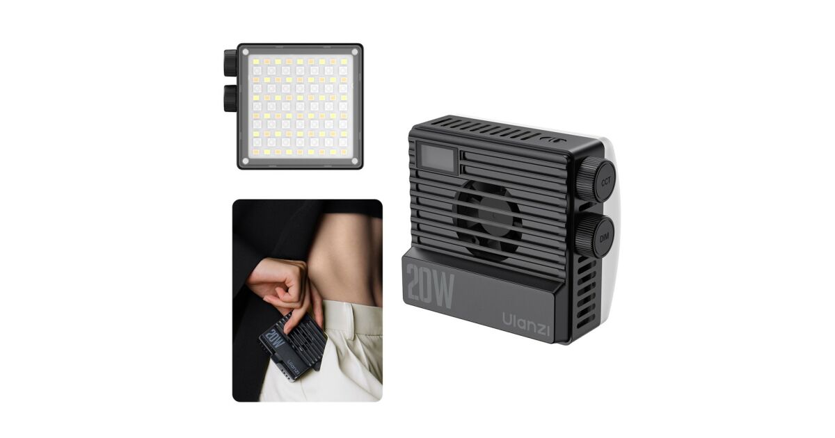 Ulanzi LE20 20W RGB fotó videó LED lámpa, 3200lux, CRI95, ventillátoros ...