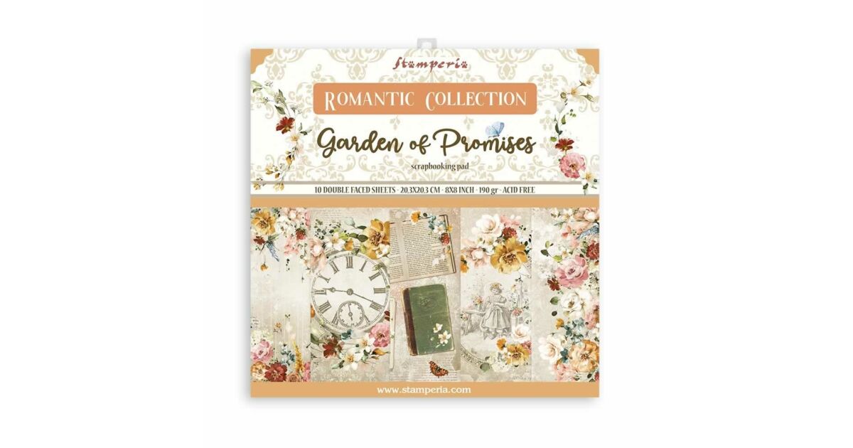Kleiner Scrapbook-Block mit 10 Blatt cm 20,3X20,3 (8X8) - Garden of ...