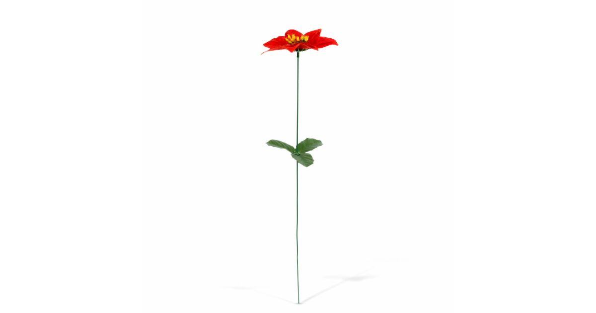 Decoratiune floare artificiala – PoinSettia (floare de craciun) – 50 cm ...