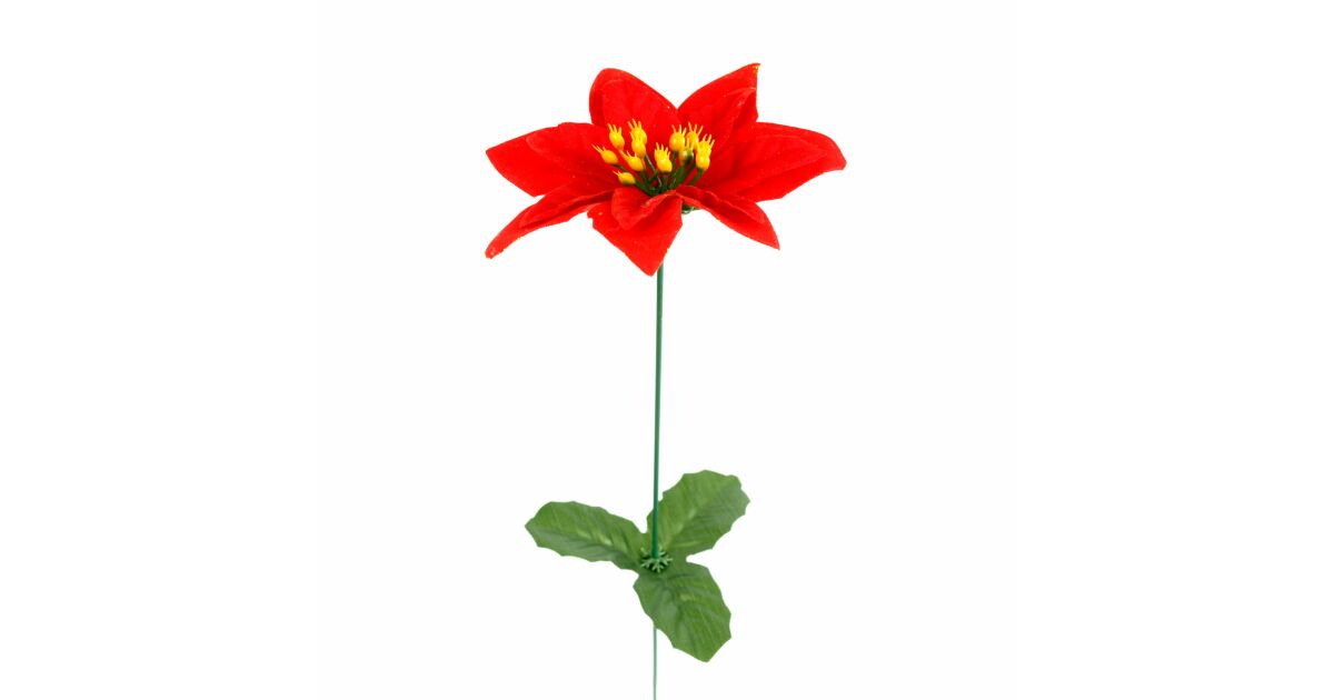 Decoratiune floare artificiala – PoinSettia (floare de craciun) – 50 cm ...