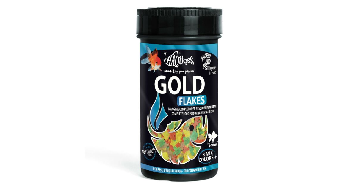 Haquoss | Gold Flake | Teljes értékű lemezes aranyhal táp - 250 ml ...