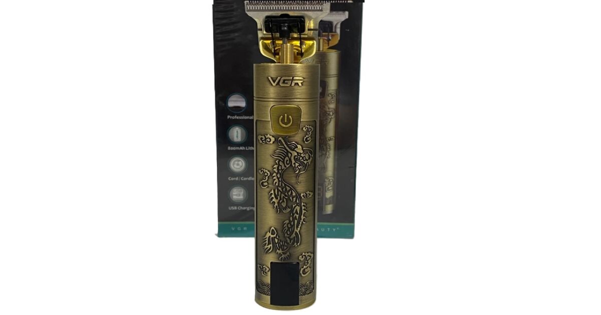 VGR-V076 LED kijelzős gravírozott hajnyíró titánium pengével és cserélhető fejekkel (BBV ...