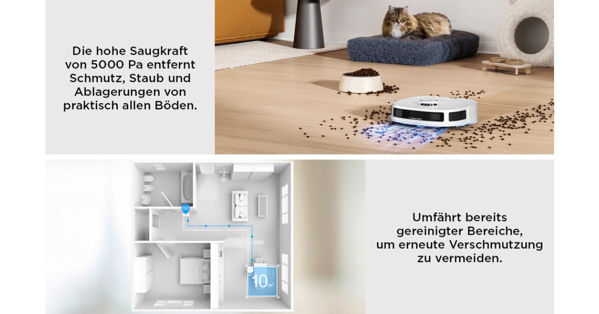 EUREKA J12 Ultra porszívó- és felmosórobot + többfunkciós állomás (AI ...