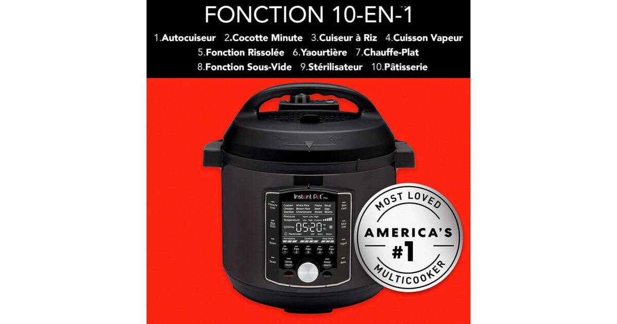 Instant Pot Pro 6, 10 az 1-ben multifunkciós elektromos kukta - 1200W ...