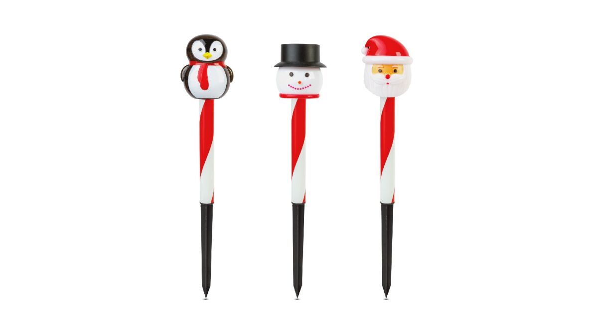 Lampa solara de Craciun – LED alb rece – modele Mos Craciun, om de ...