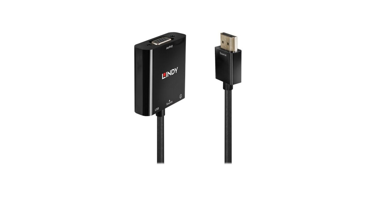 Lindy 38285 video átalakító kábel 0,1 M HDMI A-típus (Standard) VGA (D ...