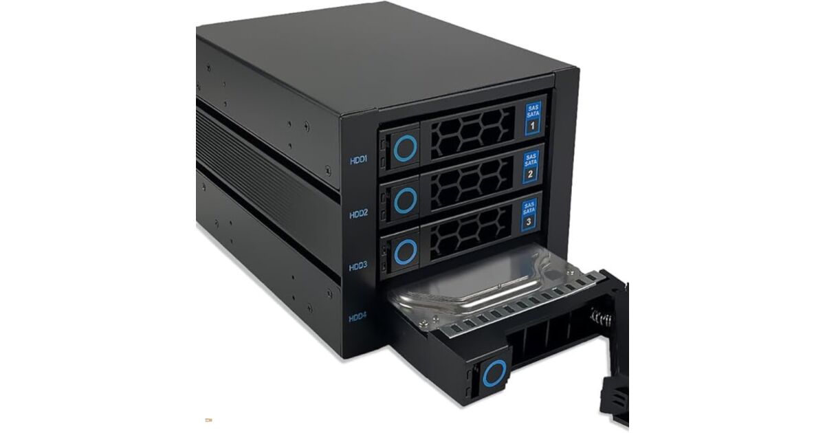 Fantec 2555 WR-NVMeU.2-C3141 U.2/SAS/SATA Backplane HDD külső Rack ház ...