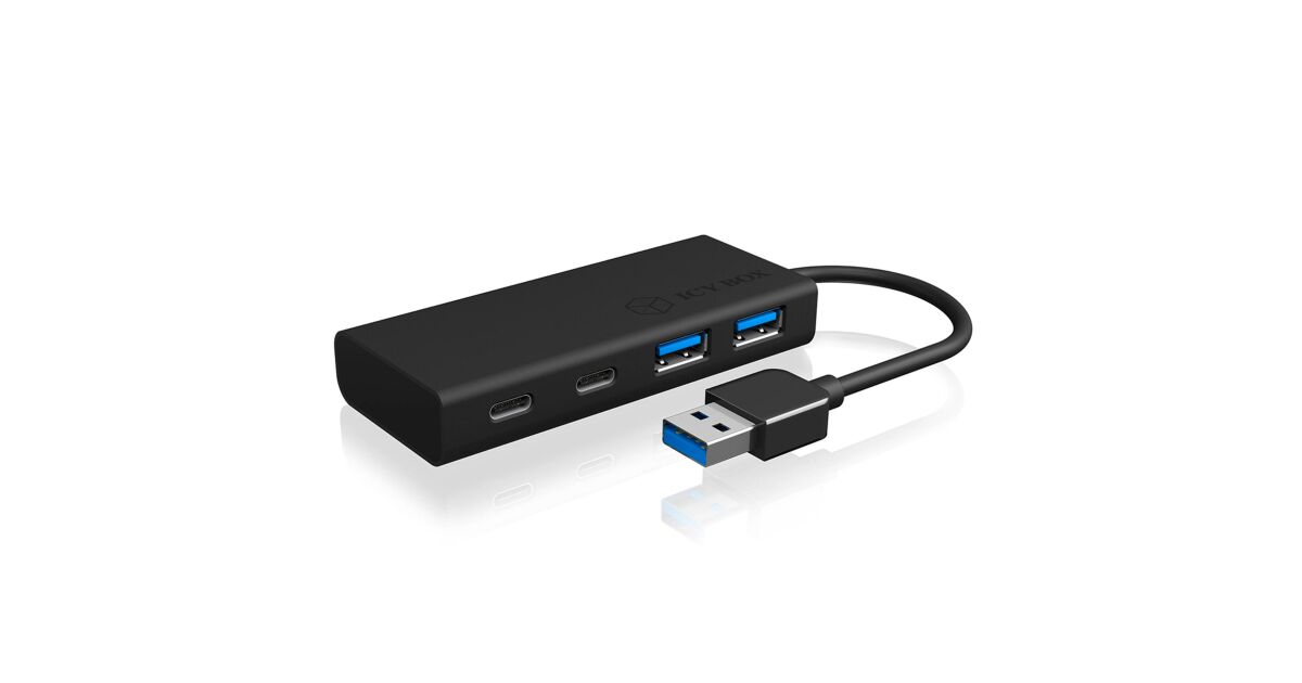 ICY BOX IB-HUB1409-U3 USB-A 3.2 4-Port USB HUB (2x USB-A + 2x USB-C ...