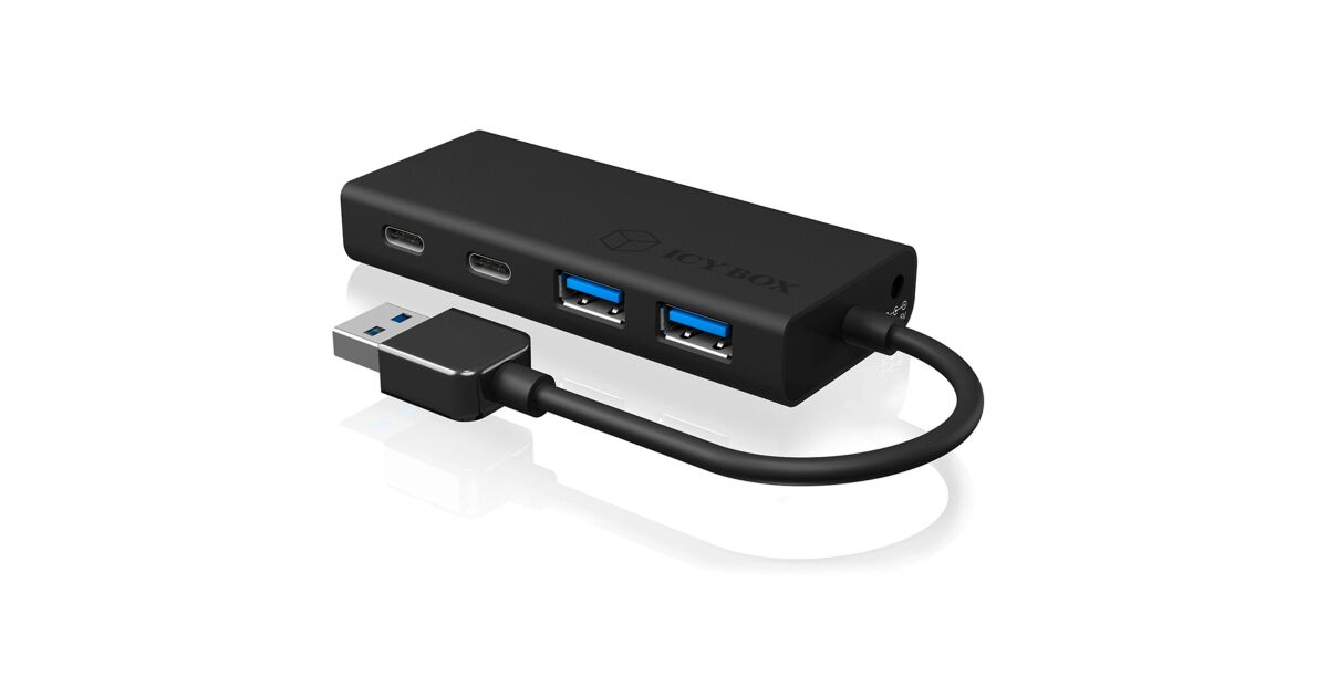ICY BOX IB-HUB1409-U3 USB-A 3.2 4-Port USB HUB (2x USB-A + 2x USB-C ...
