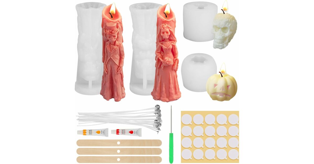 Set 4 forme din silicon pentru lumânări de Halloween — Matrițe ...