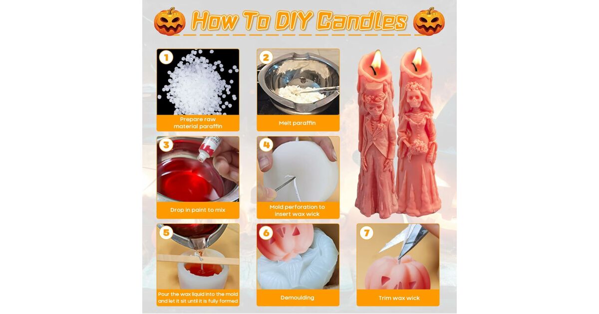 Set 4 forme din silicon pentru lumânări de Halloween — Matrițe ...