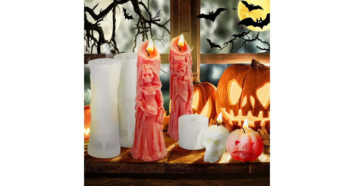 Set 4 forme din silicon pentru lumânări de Halloween — Matrițe ...