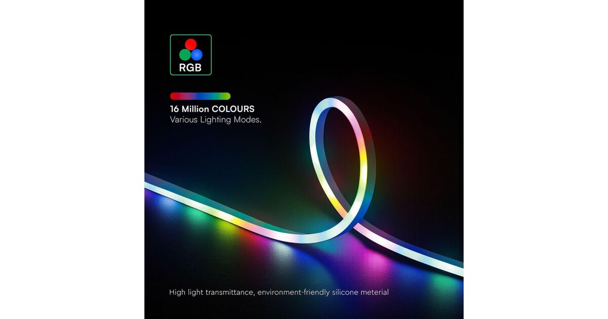 V-TAC 5V okos RGB neon futófény LED szalag szett IP20 SMD 30 db/m ...