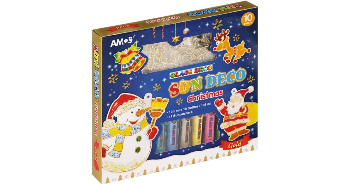 Karácsonyi üvegfesték készlet AMOS Glass Deco Sun Deco Christmas, 10x10 ...