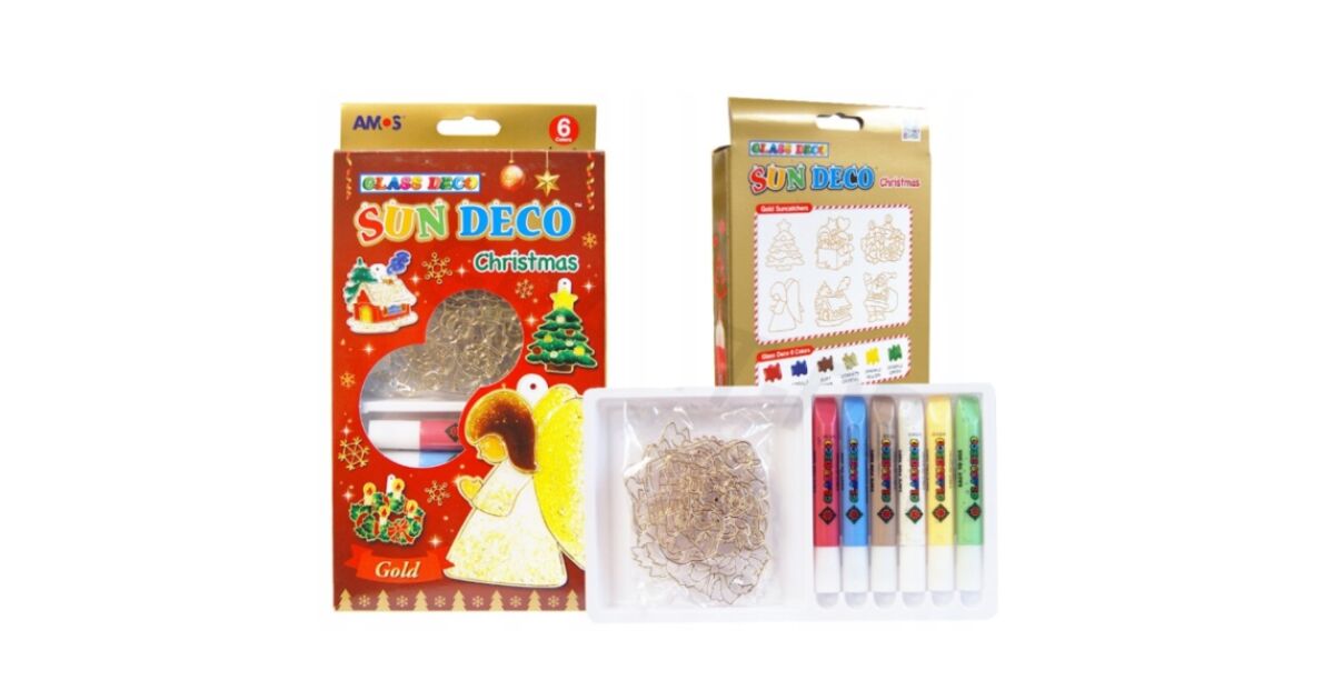 Karácsonyi üvegfesték készlet AMOS Glass Deco Sun Deco Christmas, 6x10 ...