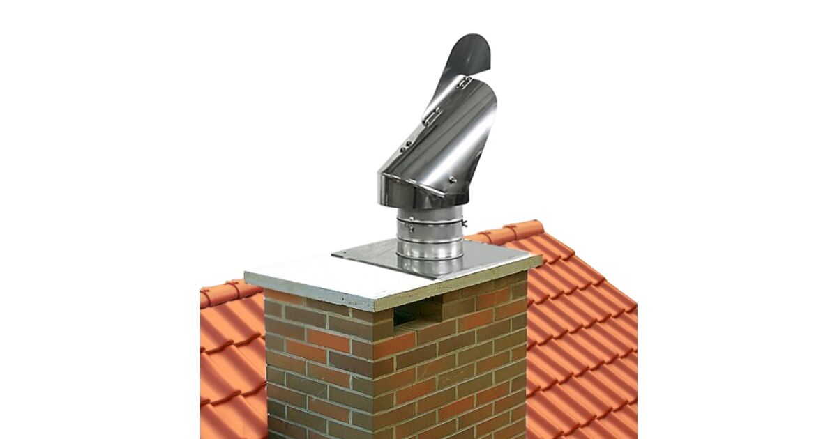 200mm Chimney Cowl Fin Design Anti Downdraught Flue Air Extraction with ...