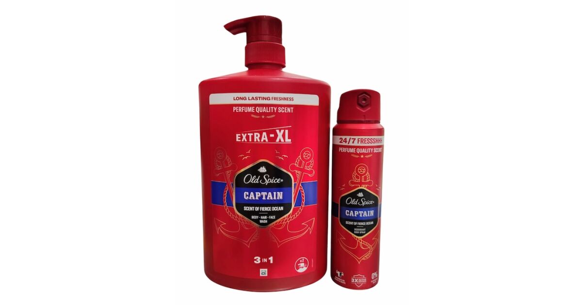 Old Spice Captain Duschgel und Shampoo 3 in 1, 1000 ml + Old Spice ...