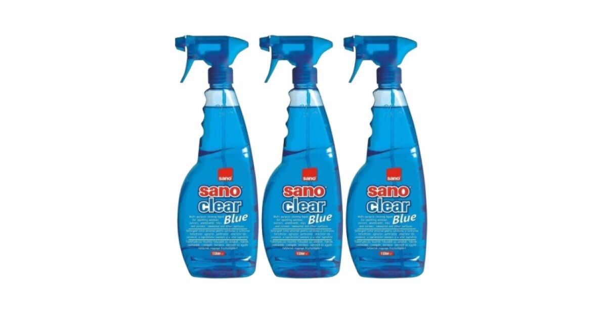 Set 3 x Sano Solutie Geam 1L Blue, rapid si eficient, usor de aplicat ...
