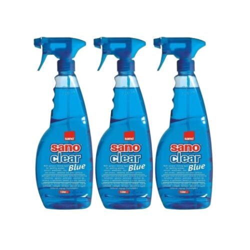 Set 3 x Sano Solutie Geam 1L Blue, rapid si eficient, usor de aplicat ...