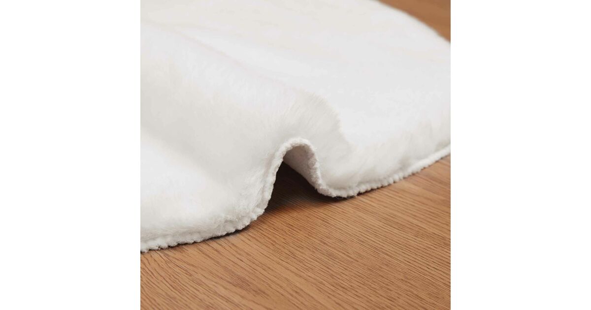 vidaXL Covor antiderapant din sintetică de iepure OLITE Alb 50 x 80 cm ...
