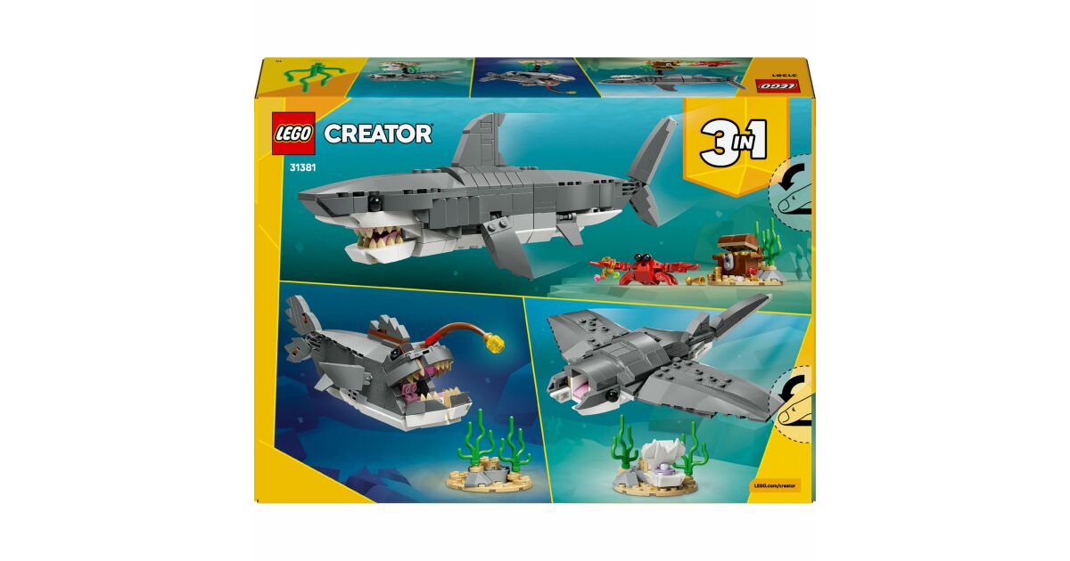 LEGO® LEGO Creator Rechin periculos cu un cufăr cu comori 31381 ...