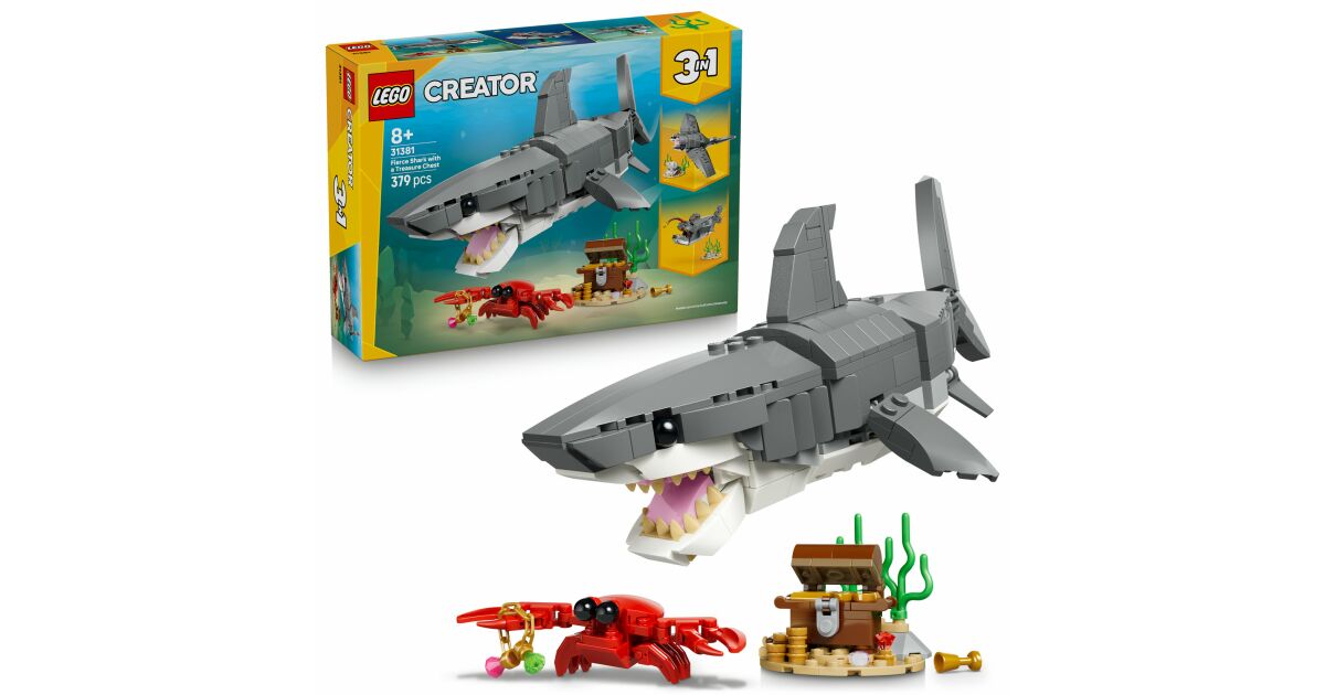 LEGO® LEGO Creator Rechin periculos cu un cufăr cu comori 31381 ...