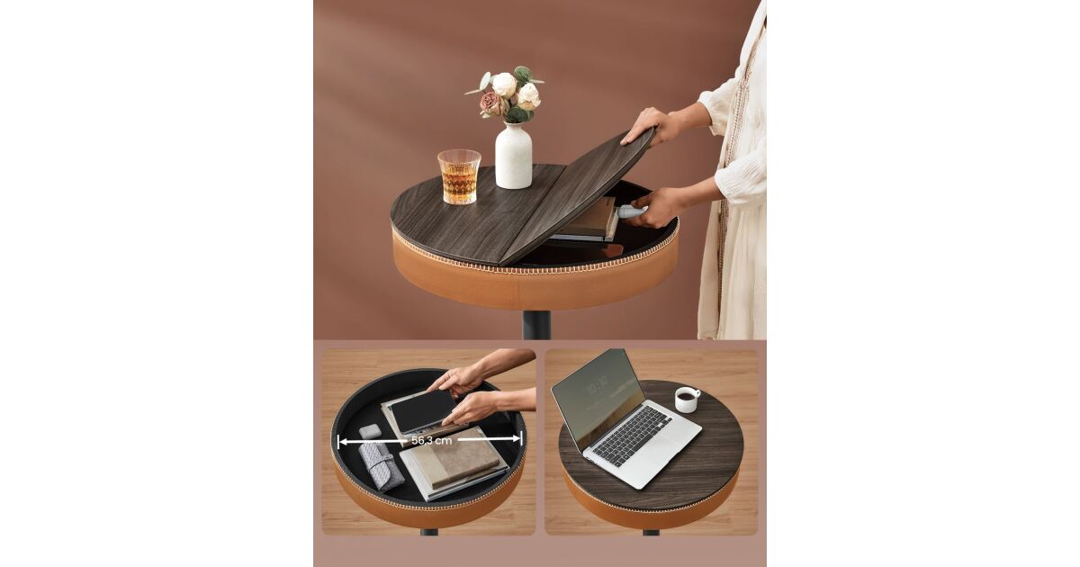 Masa de bar maro caramel, 59x59x(83-105) cm â€“ inaltime reglabila ...