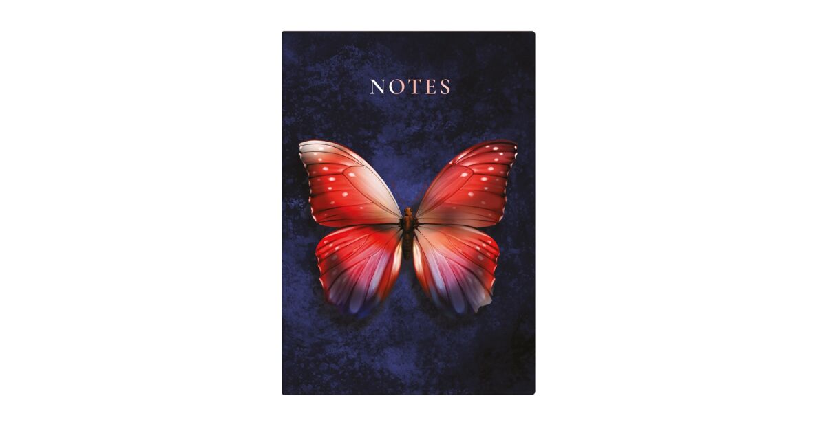 Kalendart 404 Notes found C167N A5 Butterfly Red zošit s maľovanými ...