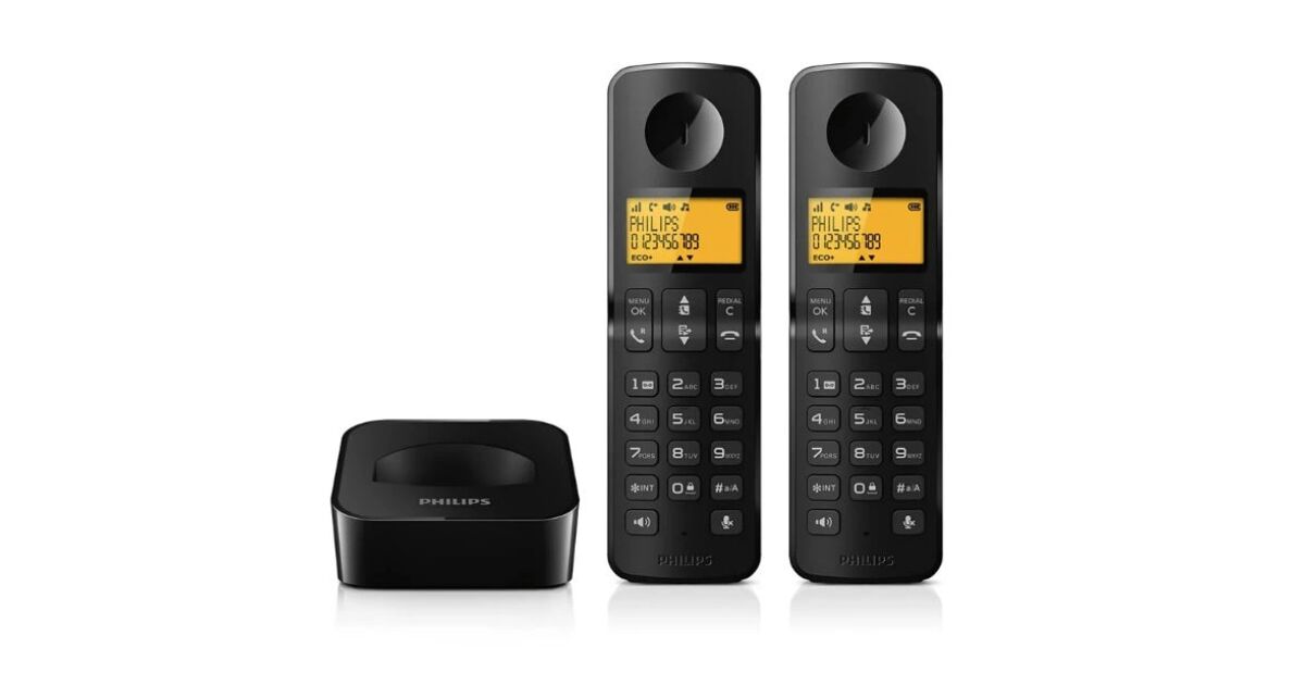 Philips D2602B/53 Duo Wireless DECT Asztali telefon - Fekete | Pepita.hu